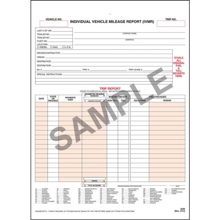 Individual Vehicle Mileage Report (IVMR) (Pkg Qty 250) – American Pride