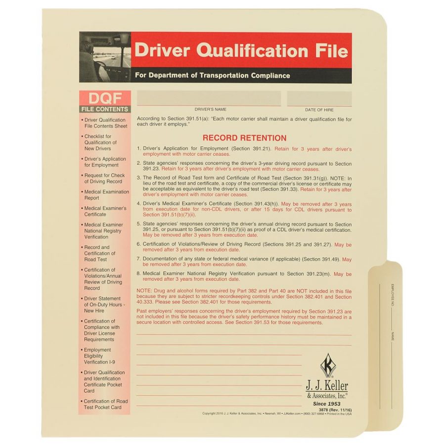 Driver Qualification File Packet FOLDER ONLY (Qty: 10 Units) – American ...