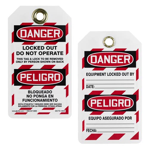 Bilingual Lockout/Tagout Tag – Danger Locked Out, Do Not Operate ...