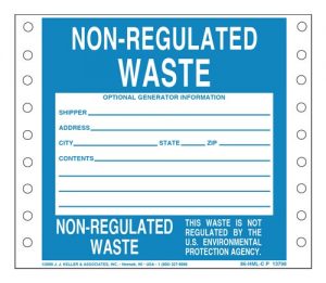 Non-Regulated Waste Labels – Paper, Continuous (Pin-Feed), 500 Labels ...