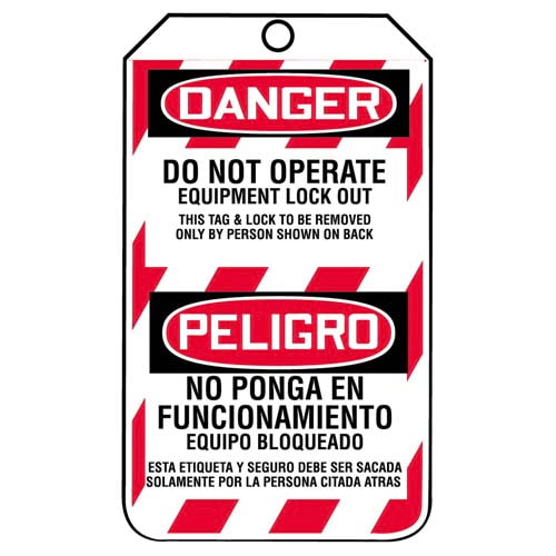 Bilingual Lockout/Tagout Tag – Do Not Operate Equipment Lock Out – 5 ...