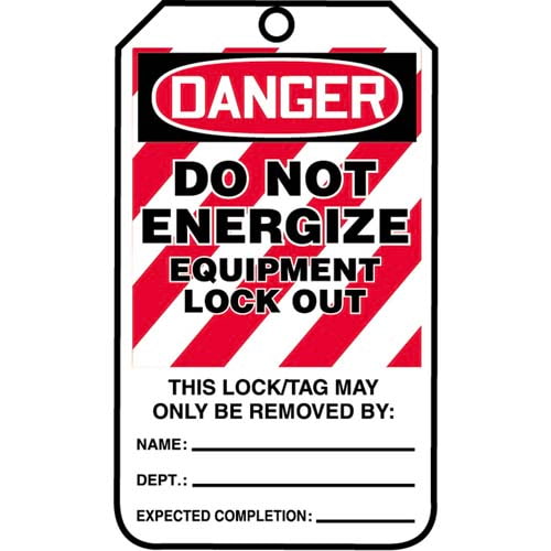 Lockout/Tagout Tag – Danger Do Not Energize Equipment Lockout – 5-Pack ...